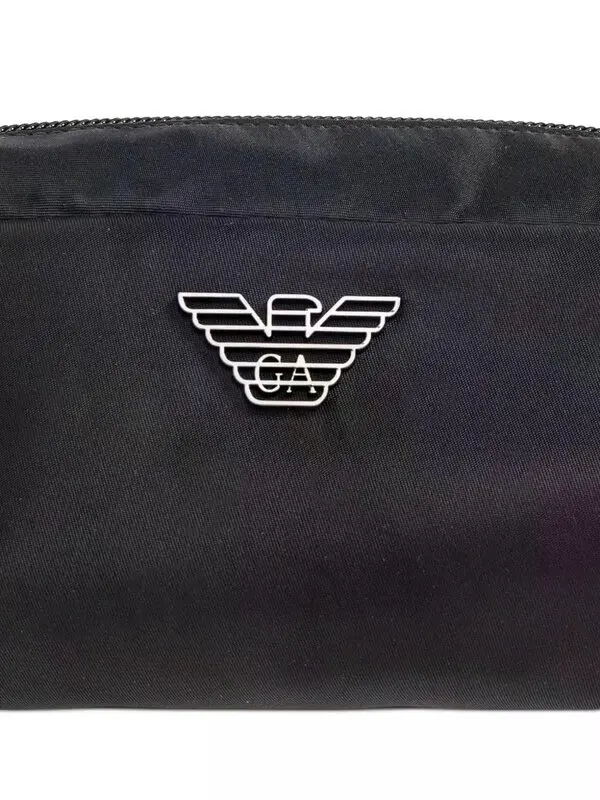 Emporio Armani Logo Zip Pouch - Black