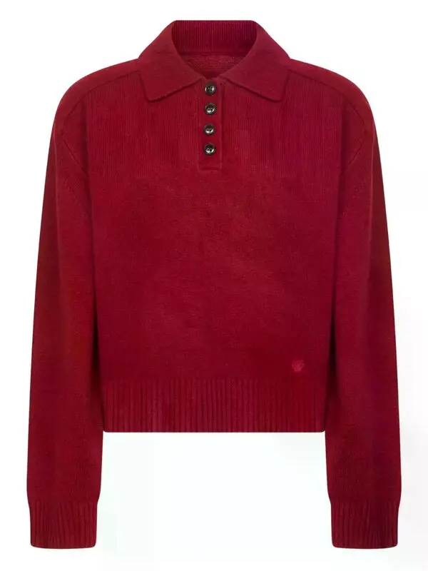 Loulou De Saison Buttoned Knit Polo Top
