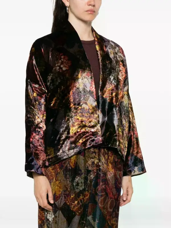 YAVI Floral-print Jacket - Black