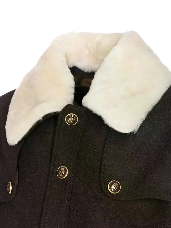 Drole De Monsieur Buttoned Jacket With Shearling Collar