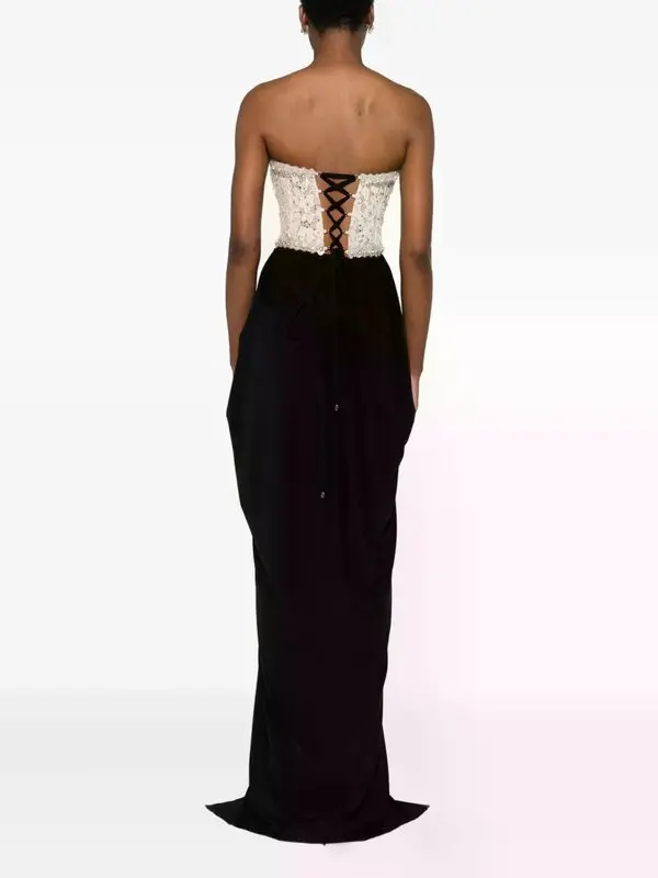 NISSA Crystal-embellished Corset Gown