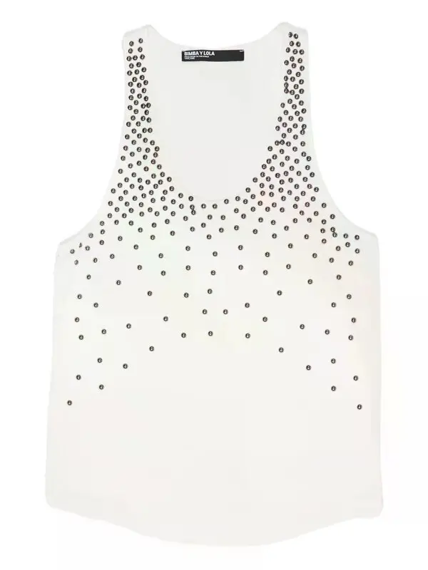Bimba Y Lola Studded Sleeveless T-shirt - White