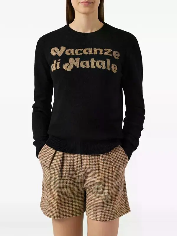 MC2 SAINT BARTH Jacquard-lettering Long-sleeve Sweater - Vacanze Logo