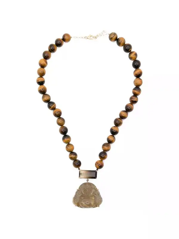 Jia Jia Happy Buddha Necklace - Brown