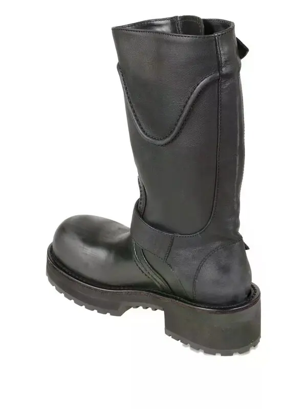 Balenciaga Buckle-strap Biker Boots - Black