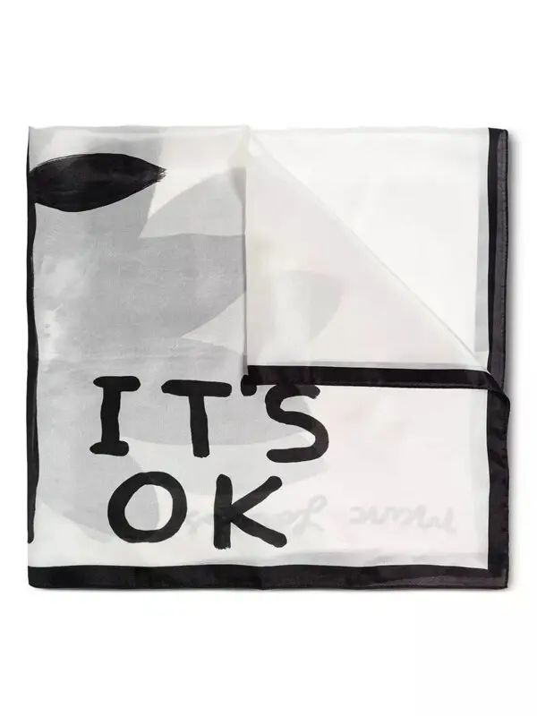 Marc Jacobs X David Shrigley It's Okay Scarf - White