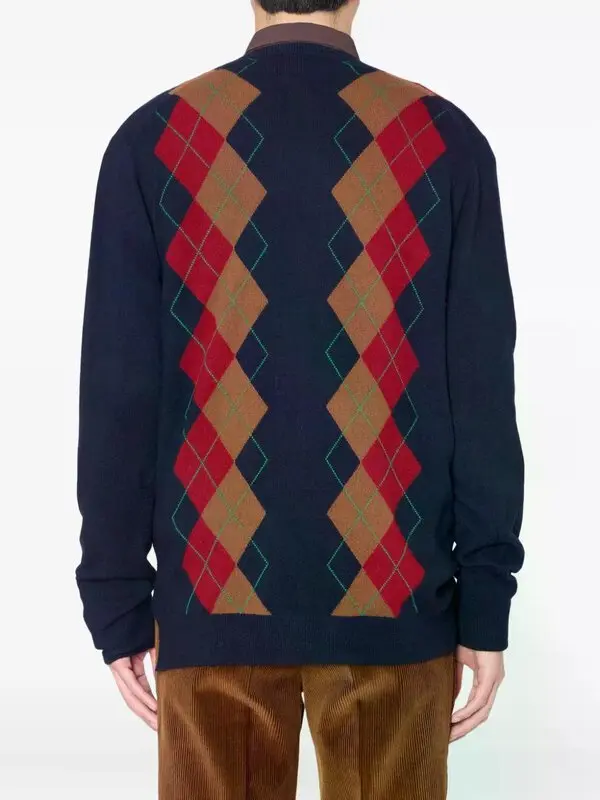 Kolor Diamond-pattern V-neck Sweater