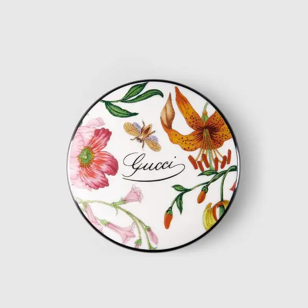 Gucci Flora Print Small Round Box - White