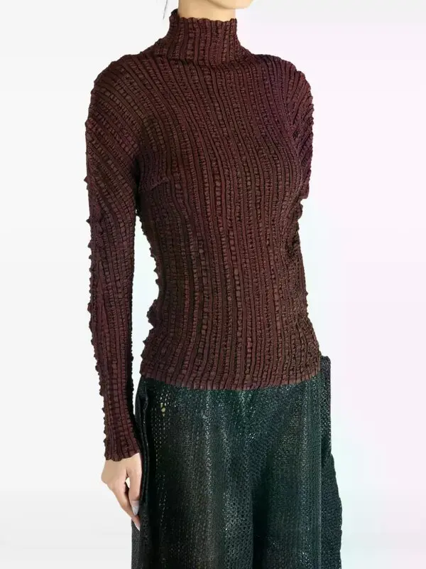 Issey Miyake High-neck Textured Top