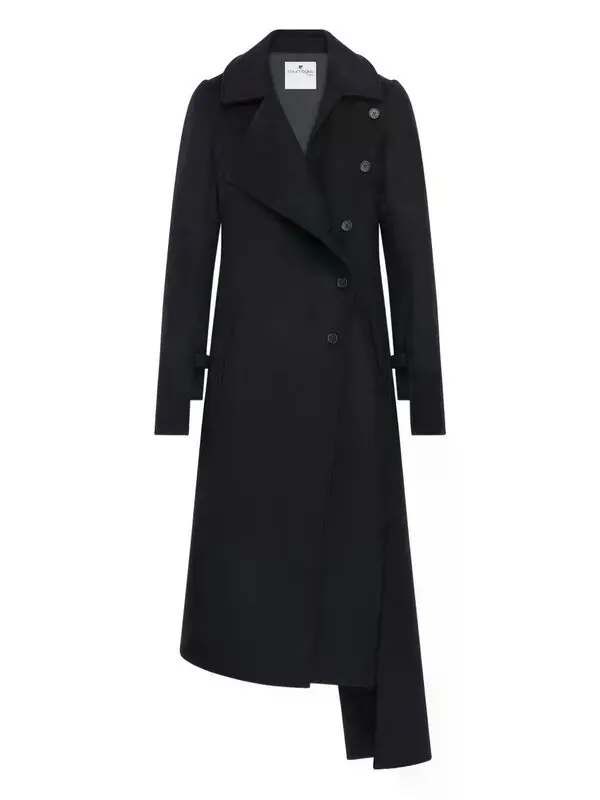 COURREGES Oblique Asymmetric Coat - Black