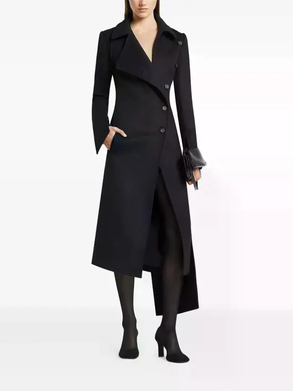 COURREGES Oblique Asymmetric Coat - Black