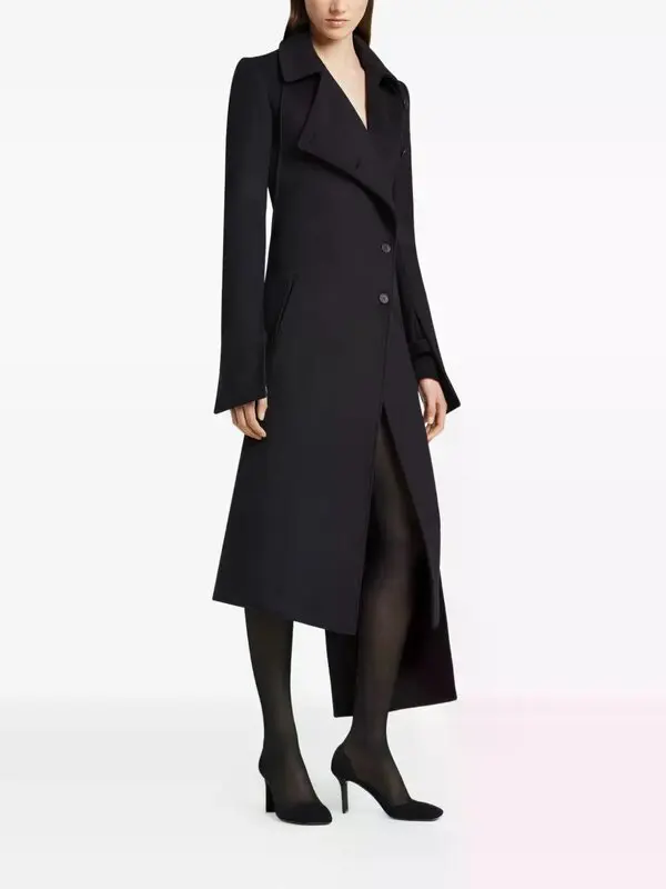 COURREGES Oblique Asymmetric Coat - Black