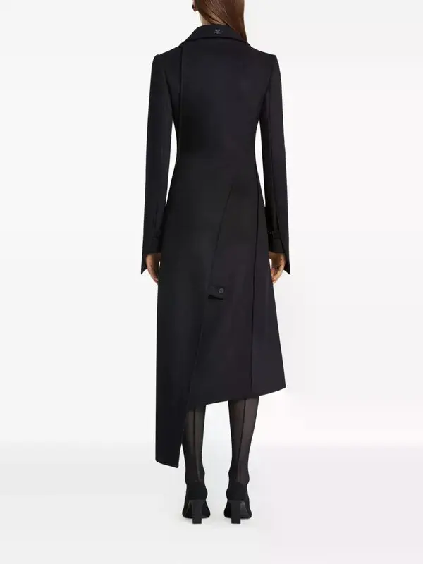 COURREGES Oblique Asymmetric Coat - Black