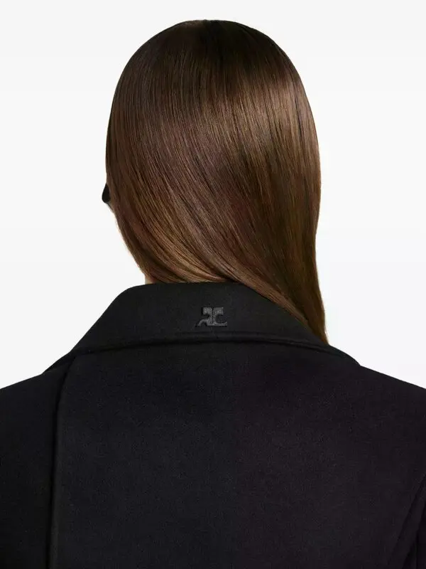 COURREGES Oblique Asymmetric Coat - Black