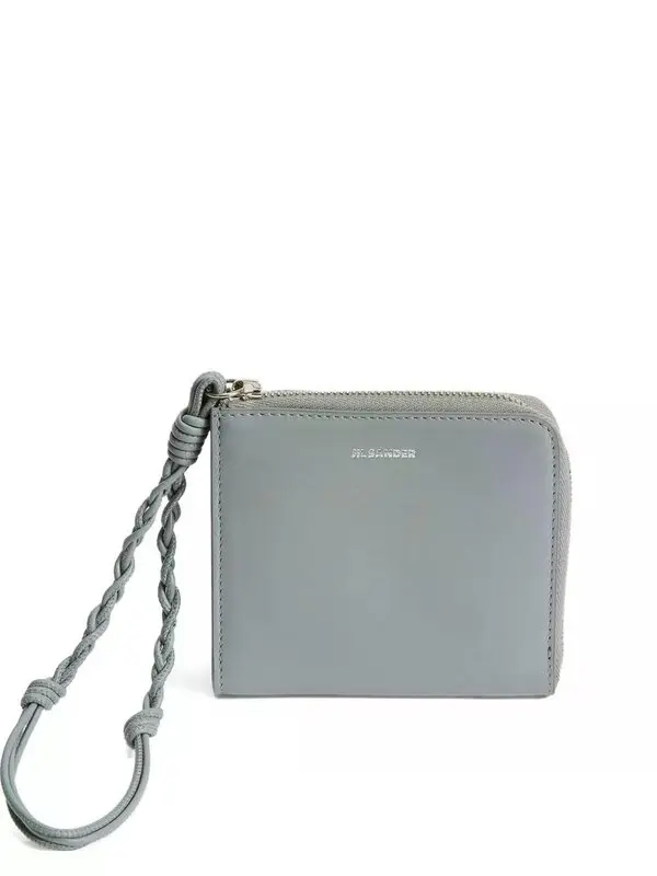 JIL SANDER Tangle Leather Card Holder - Grey