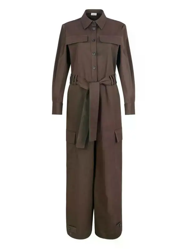 P.a.r.o.s.h Belted Jumpsuit - Brown
