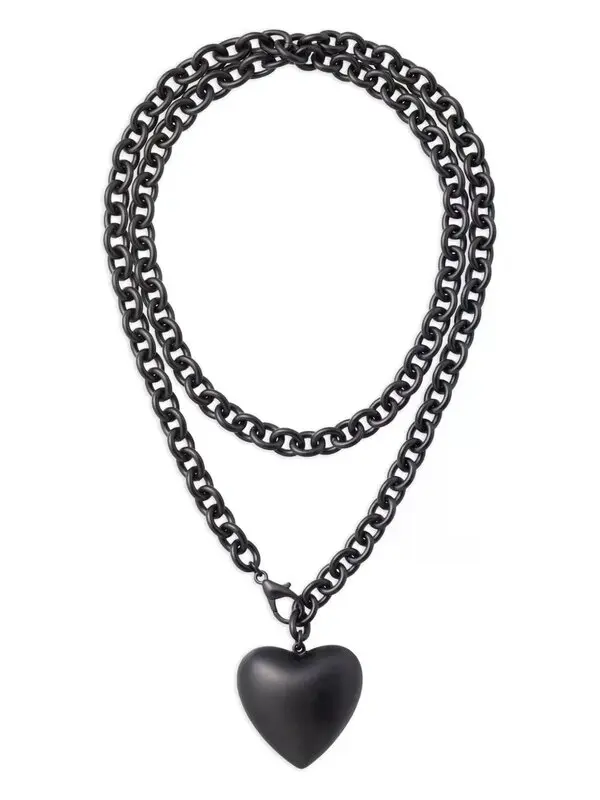 ROXANNE ASSOULIN The Puffy Heart Chain Necklace - Black