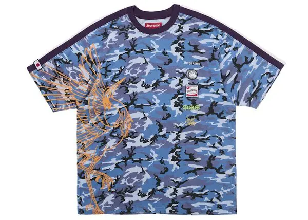 Supreme Crane Short Sleeve Top - Blue Camo
