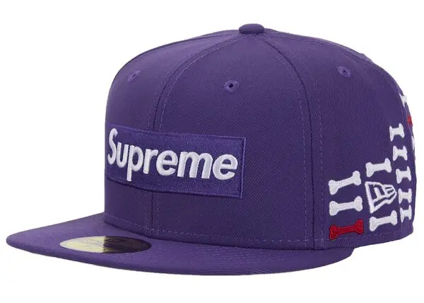 Supreme Bones Box Logo New Era 59fifty Fitted Cap - Purple