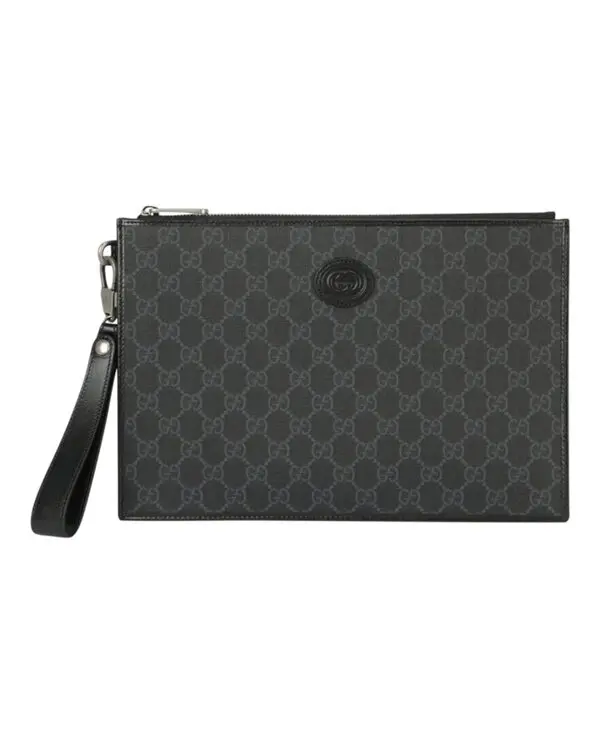 Gucci Pouch With Interlocking G - Black