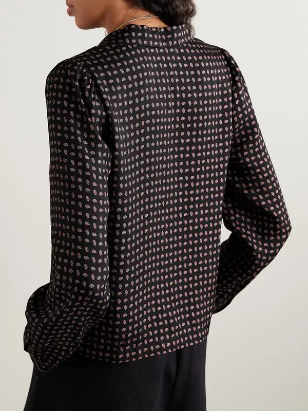DÔEN Juliana Paisley-print Silk-blend Blouse
