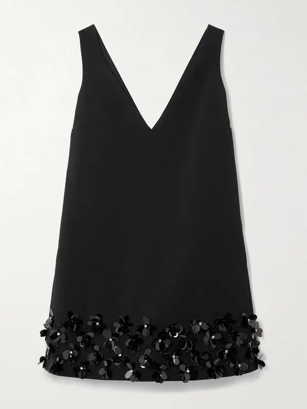 SELF-PORTRAIT Embellished Satin-crepe Mini Dress