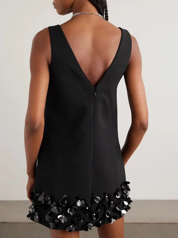 SELF-PORTRAIT Embellished Satin-crepe Mini Dress
