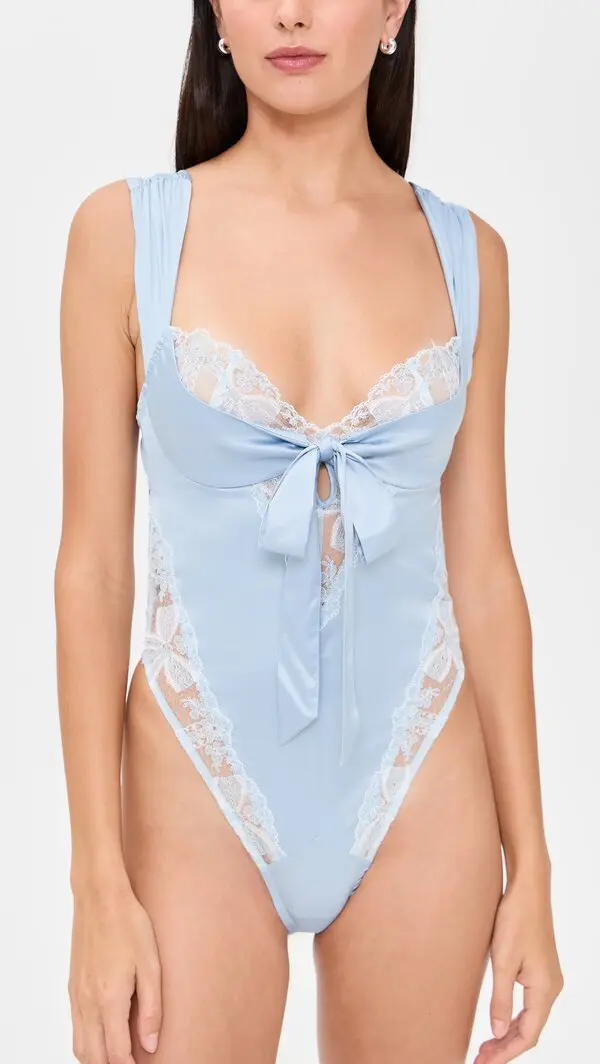 For Love & Lemons Blair Bow Thong Bodysuit