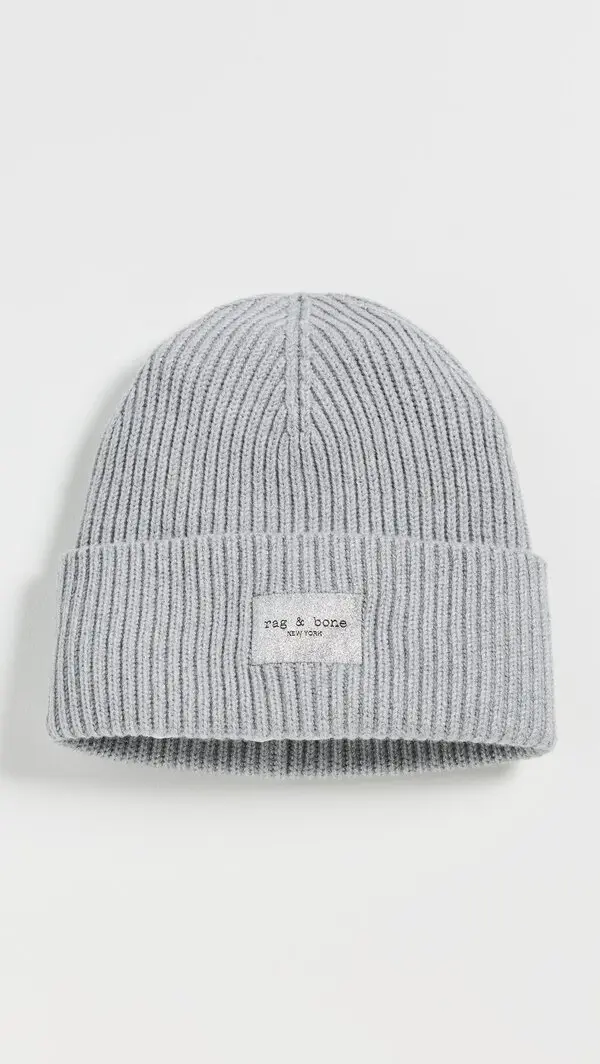 Rag & Bone Blake Metallic Beanie - Silver