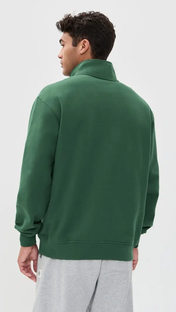 MALBON Collegiate Quarter-zip Sweatshirt - Forest
