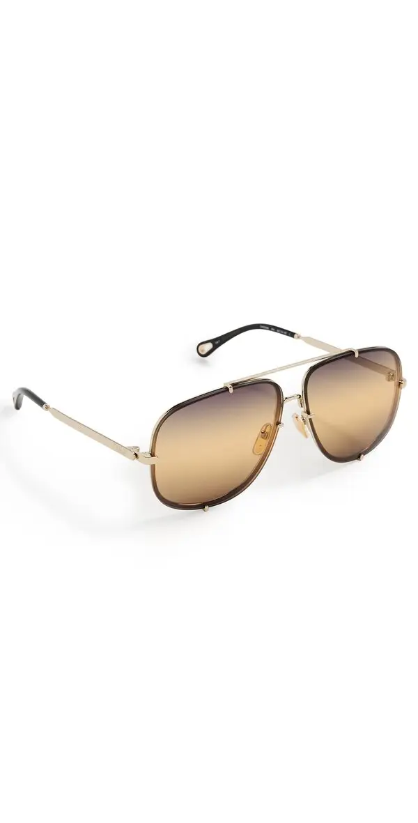 Chloé Aviator Sunglasses - Gold/yellow