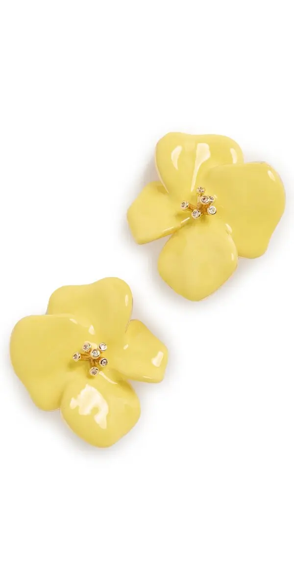 Shashi Millefeuille Crystal Earrings - Yellow