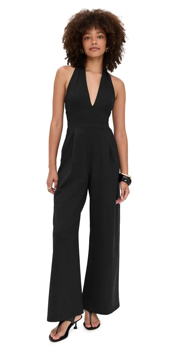 Susana Monaco Tie Halter Jumpsuit - Black
