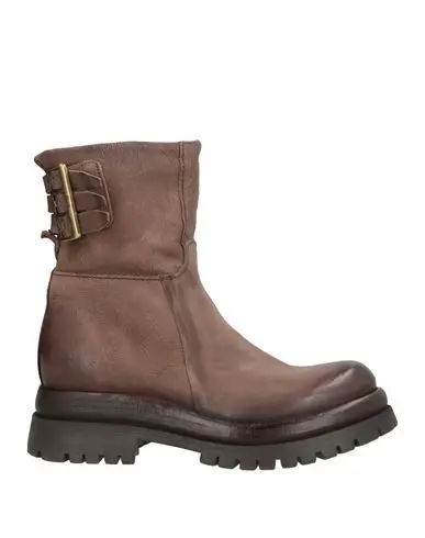 A.S.98 Leather Ankle Boots With Appliqués - Brown