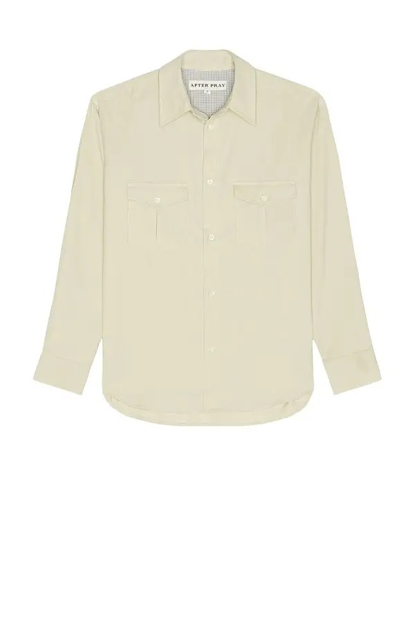 AFTER PRAY Lunar Corduroy Shirt In Cream