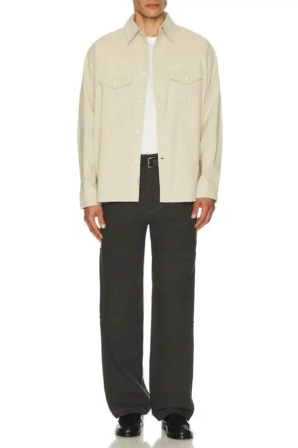 AFTER PRAY Lunar Corduroy Shirt In Cream