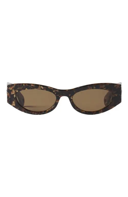 LANVIN Logo Cat Eye Sunglasses - Gold/brown