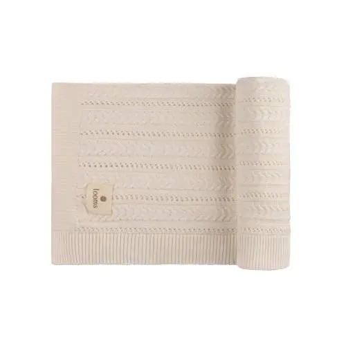 ELY'S & CO. Looms Cable Pointelle Flat Collectionblanket - Ivory