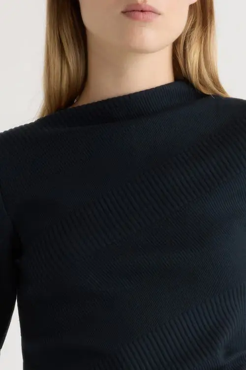 Modern Citizen Pauline Ribbed Top - Navy