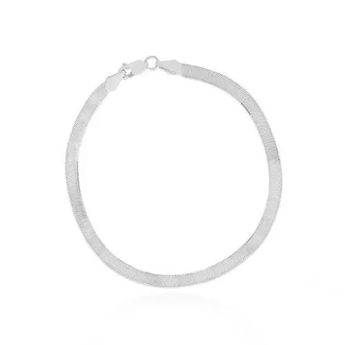 THE LOVERY FINE JEWELRY Large Herringbone Bracelet - White Gold