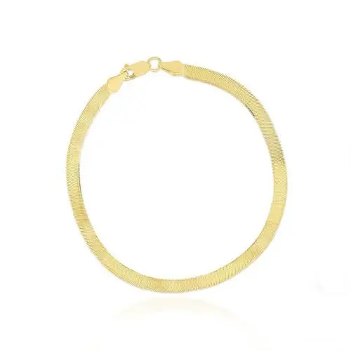 THE LOVERY FINE JEWELRY Large Herringbone Bracelet - Yellow Gold