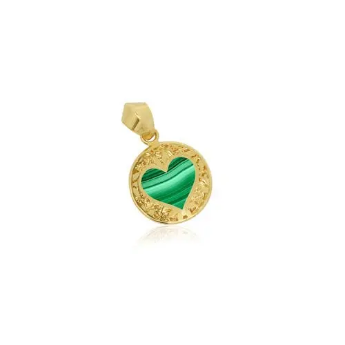 THE LOVERY FINE JEWELRY Lace Heart Charm - Malachite