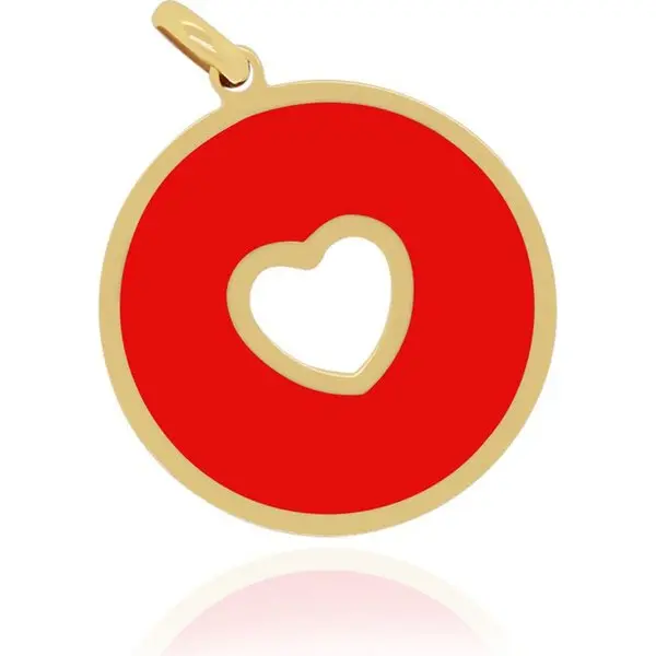 THE LOVERY FINE JEWELRY Donut Heart Charm - Coral