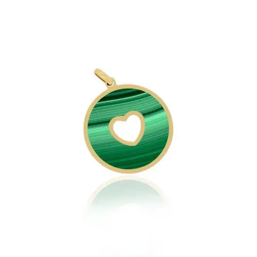THE LOVERY FINE JEWELRY Donut Heart Charm - Malachite