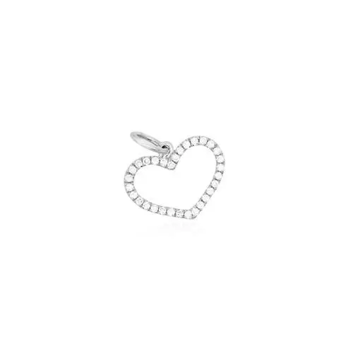 THE LOVERY FINE JEWELRY Mini Diamond Heart Charm - White Gold
