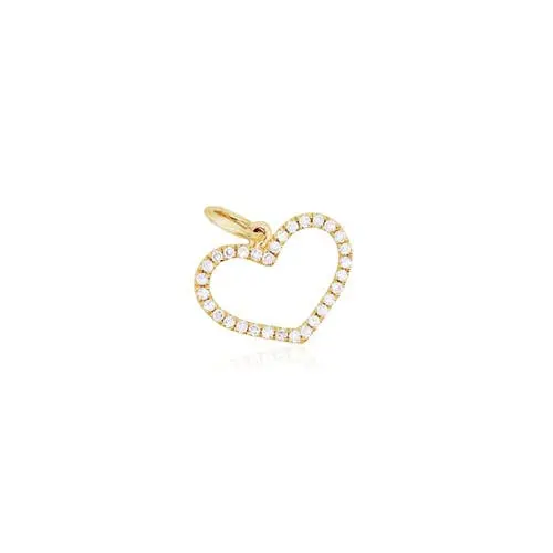 THE LOVERY FINE JEWELRY Mini Diamond Heart Charm - Yellow Gold