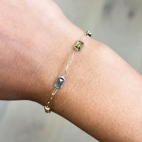 THE LOVERY FINE JEWELRY Gemstone Paperclip Bracelet