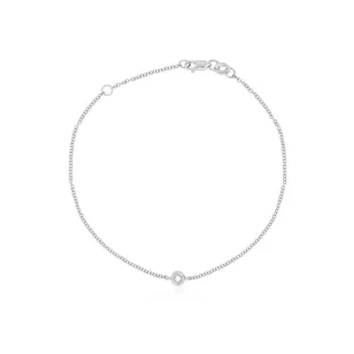 THE LOVERY FINE JEWELRY Diamond Single Bezel Bracelet - White Gold