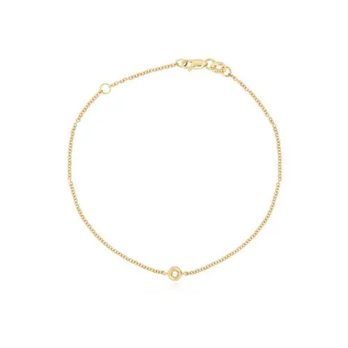 THE LOVERY Diamond Single Bezel Bracelet - Yellow Gold