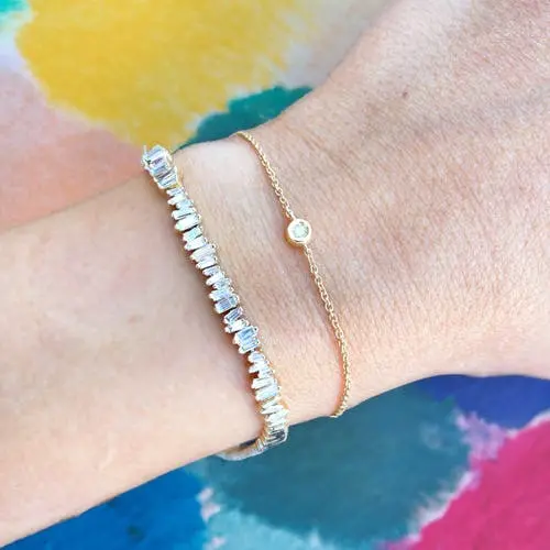 THE LOVERY Diamond Single Bezel Bracelet - Yellow Gold